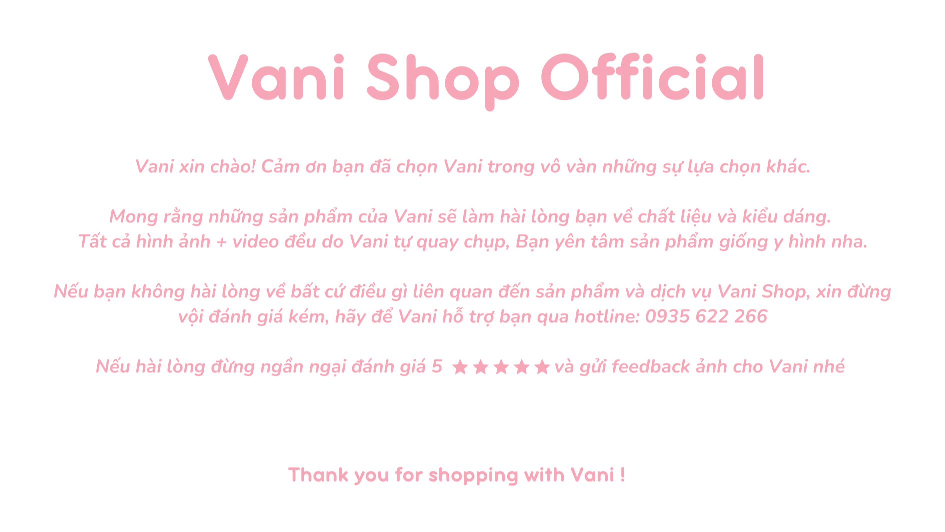 Vani Shop Official - Shopee Mall Online | Shopee Việt Nam