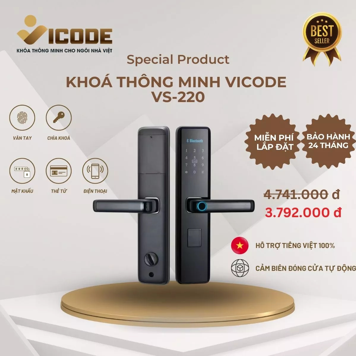 Khóa thông minh VICODE, Cửa hàng trực tuyến | Shopee Việt Nam