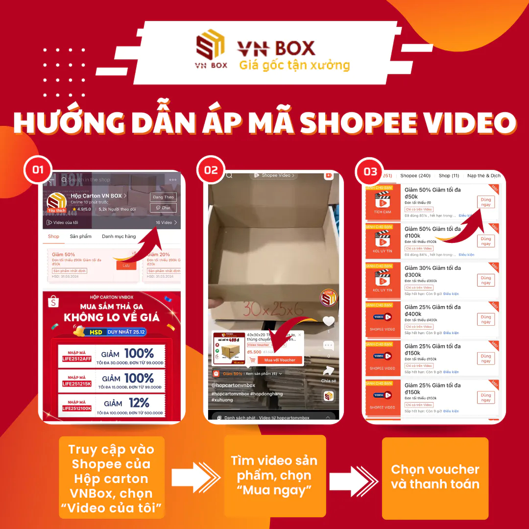 Hộp Carton VN BOX, Cửa hàng trực tuyến | Shopee Việt Nam